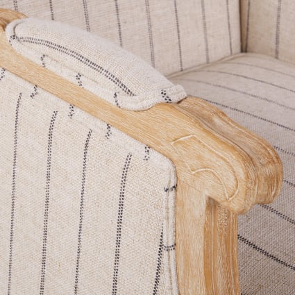 Fauteuil effet lin motifs à rayures beiges Casanova | Maisons du Monde