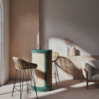 Fauteuils de bar en rotin et acier noir H76 (x2) Pitaya | Maisons du Monde