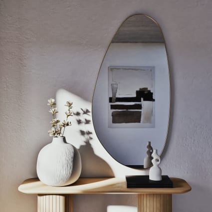 Figura asimétrica de gres blanco Alt.25 cm | Maisons du Monde