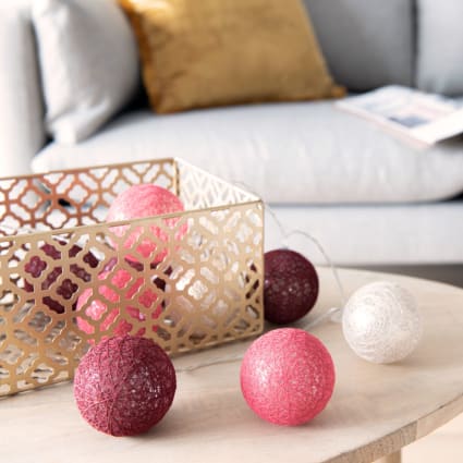 Ghirlanda luminosa rosa, viola e dorato a 10 LED lung. 180cm | Maisons ...