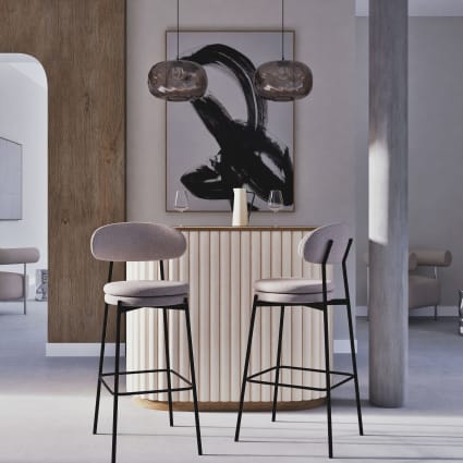 Lampada a sospensione in vetro striato grigio scuro Olney | Maisons du ...