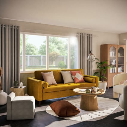 Lámpara de de pie de metal negro con pantalla de vidrio y madera Alt ...