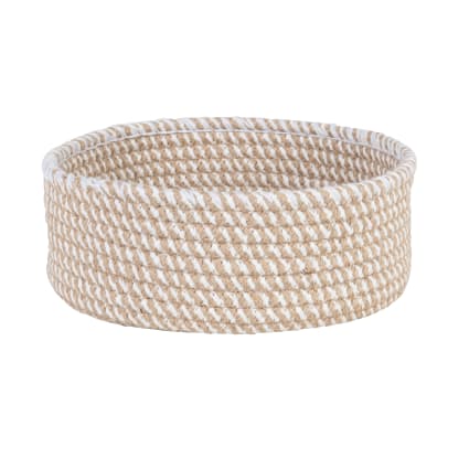 Mand van beige en witte jute Twist | Maisons du Monde