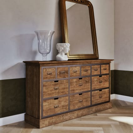 Mostrador industrial con 12 cajones bicolor 156 cm Germain | Maisons du ...