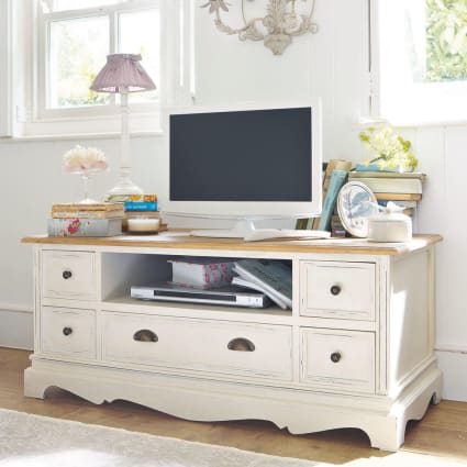 Móvel de TV de cor creme L117 Léontine | Maisons du Monde