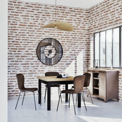 Orologio da parete in vetro e metallo nero con tappi di sughero Ø 91 cm ...