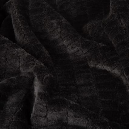 Plaid en flannelle tissé jacquard noir 230x150 Holata | Maisons du Monde