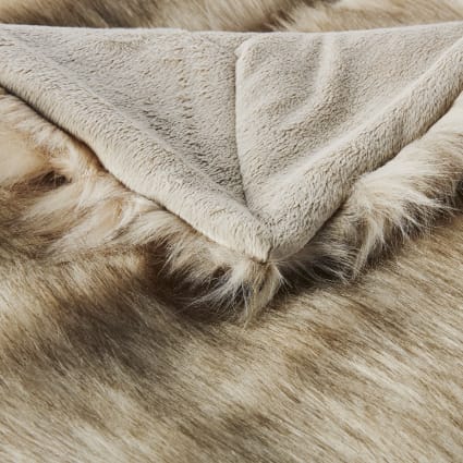 Plaid imitation fourrure marron glacé 150x180 IMEON | Maisons du Monde
