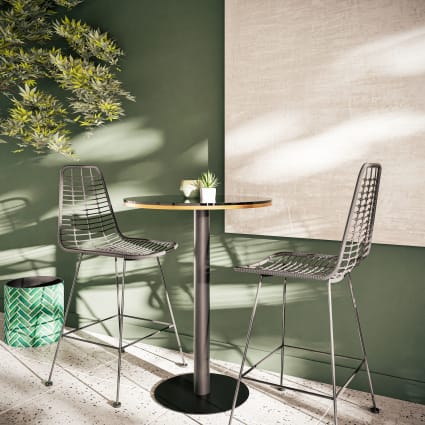 Plateau de table professionnel d'intérieur en verre noir 2/4 personnes ...