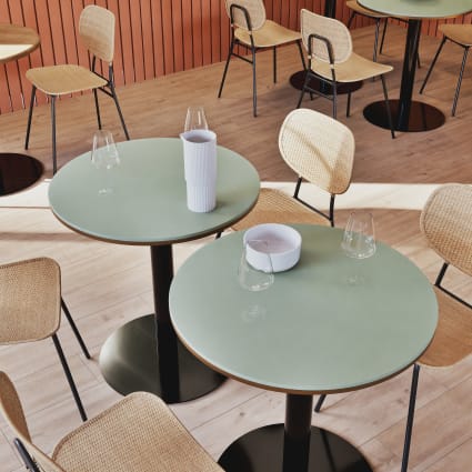 Plateau de table professionnel d'intérieur rond en verre trempé vert 2 ...