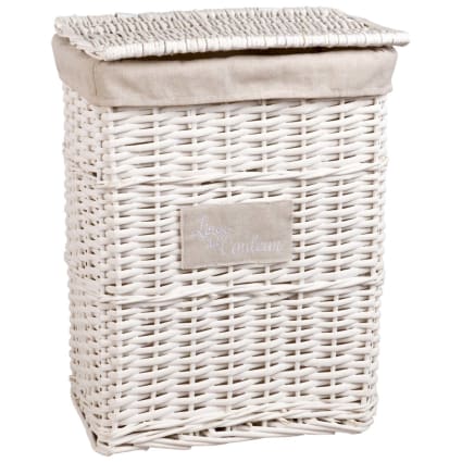 Set de 2 cestas para la ropa de mimbre y lino | Maisons du Monde