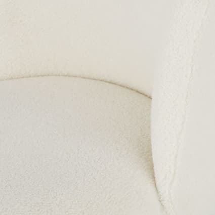 Silla de oficina de rizo blanco y acero latón con ruedas Mauricette ...
