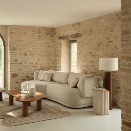 Sofá cheslong izquierdo de 3/4 plazas beige Modjo | Maisons du Monde
