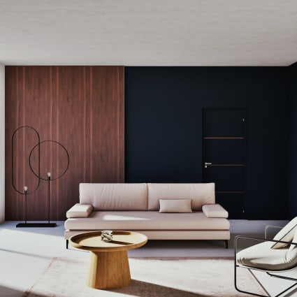 Sofá de 3 plazas con respaldo avanza/recula de tela beige Oward ...
