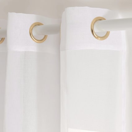 Tenda in voile di poliestere riciclato bianco con occhielli, al pezzo ...