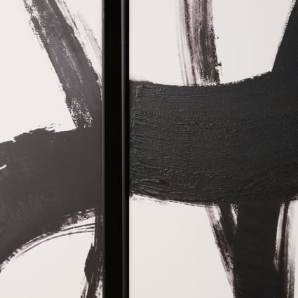 Trittico astratto su tela in bianco e nero 200x130 cm Broadway ...