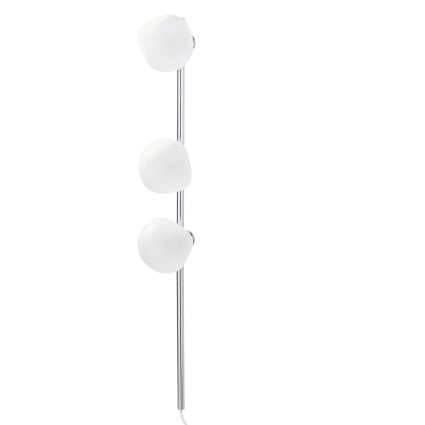 Wandlamp 3 ovale glazen bollen in wit en Zilverkleurig metaal Bolis ...