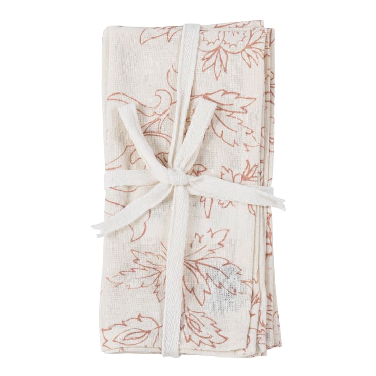 2er Set Servietten aus Baumwolle, cremefarben und rosa 45x45cm Prala ...