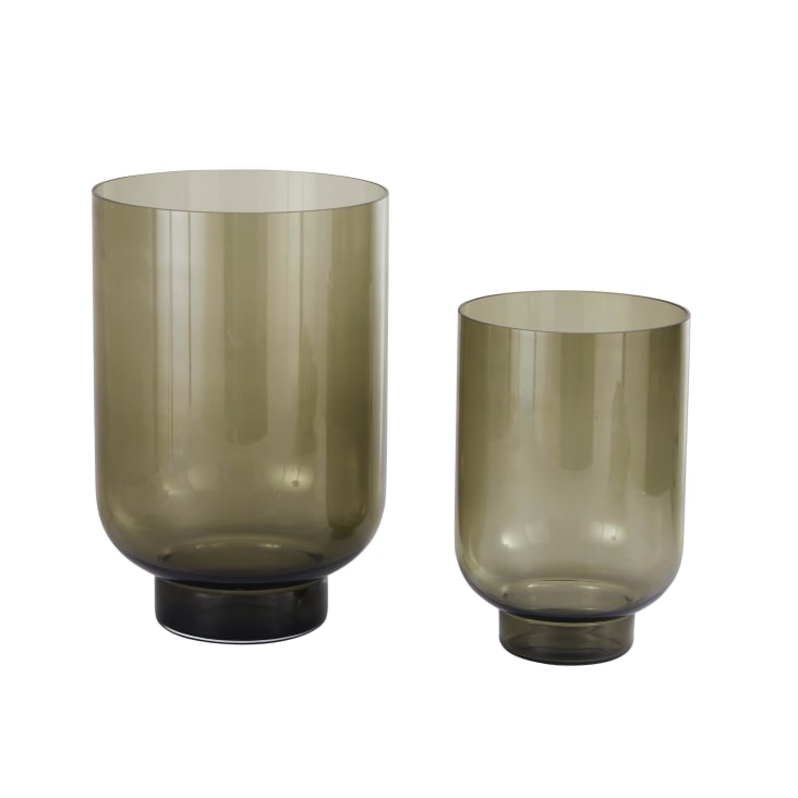 2er Set Windlichter aus Glas, khaki Timeo | Maisons du Monde