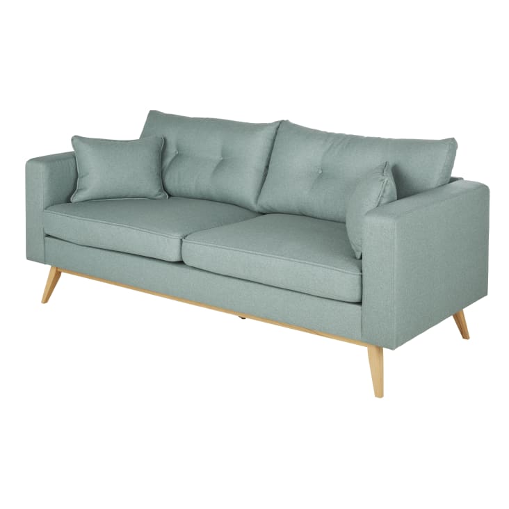 3/4-Sitzer-Sofa im skandinavischen Stil, wassergrün meliert Brooke ...