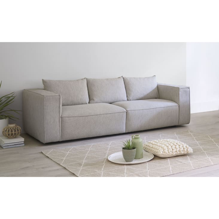 3-Sitzer-Sofa hellgrau meliert Falkor | Maisons du Monde