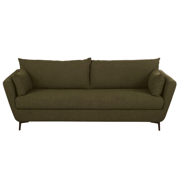 3-zits bank met groene boucle stof Prague | Maisons du Monde