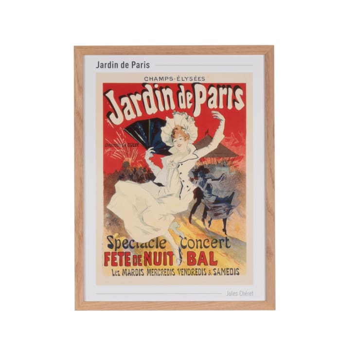 Affiche spectacle multicolore sous verre et cadre en bois de chêne ...