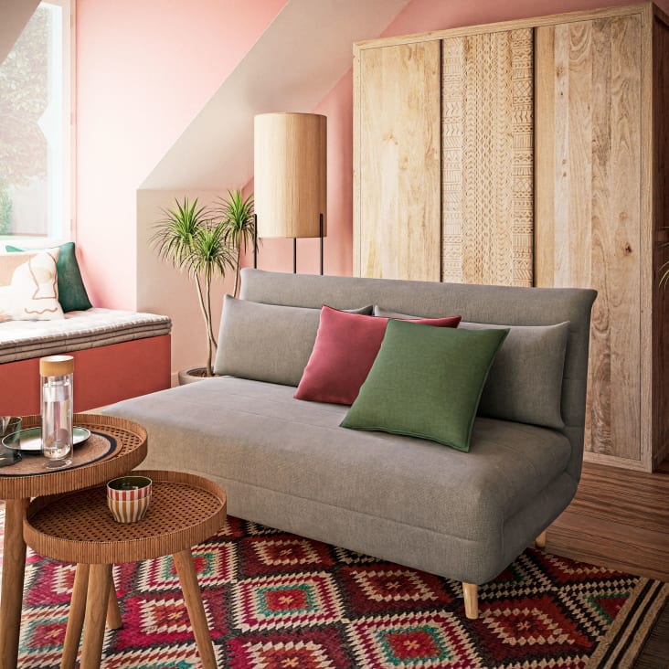 Alfombra tejida estilo kilim de lana y yute multicolor 140 x 200cm ...