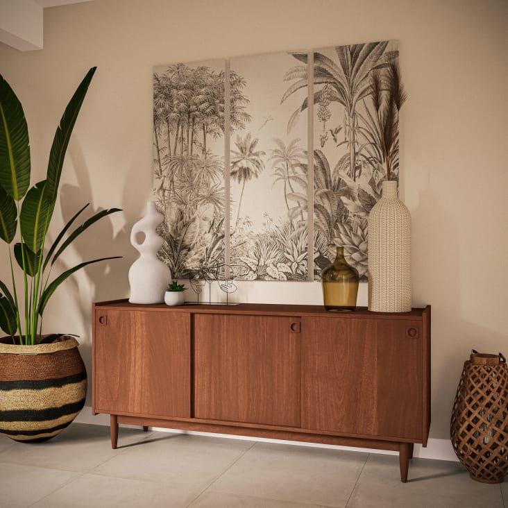 Aparador horizontal vintage com 3 portas em castanho Griffith | Maisons ...