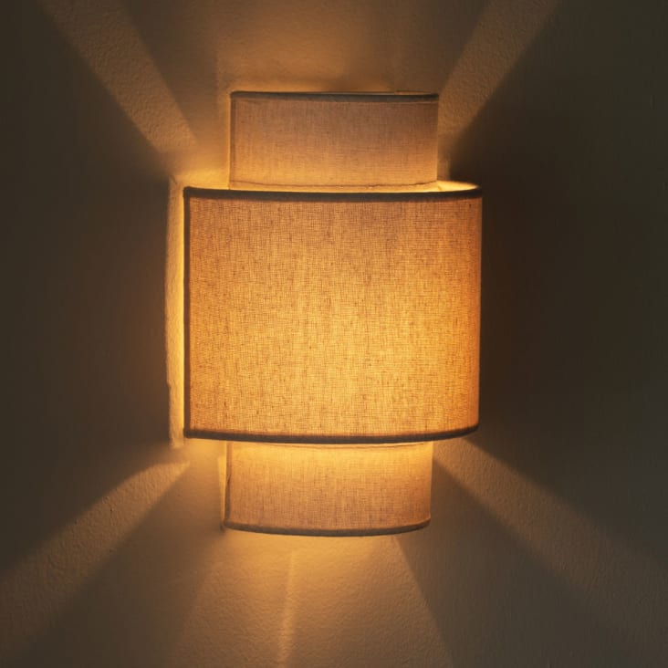 Aplique de pared de tela reciclada beige Syene | Maisons du Monde