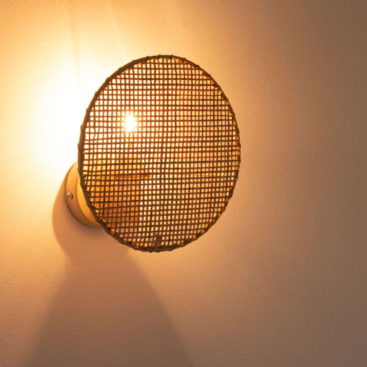 Applique murale en rotin et métal beige Luber | Maisons du Monde