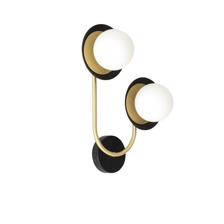 Applique murale noire et dorée 2 globes New York | Maisons du Monde