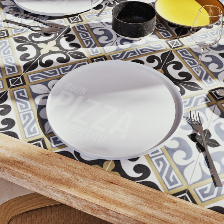 Assiette à pizza en céramique blanche | Maisons du Monde