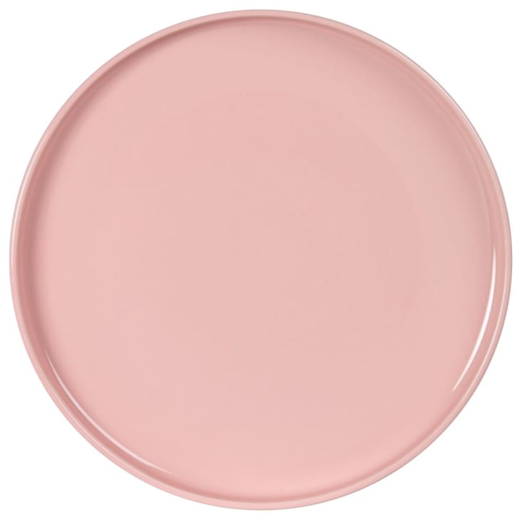 Assiette plate en grès rose | Maisons du Monde