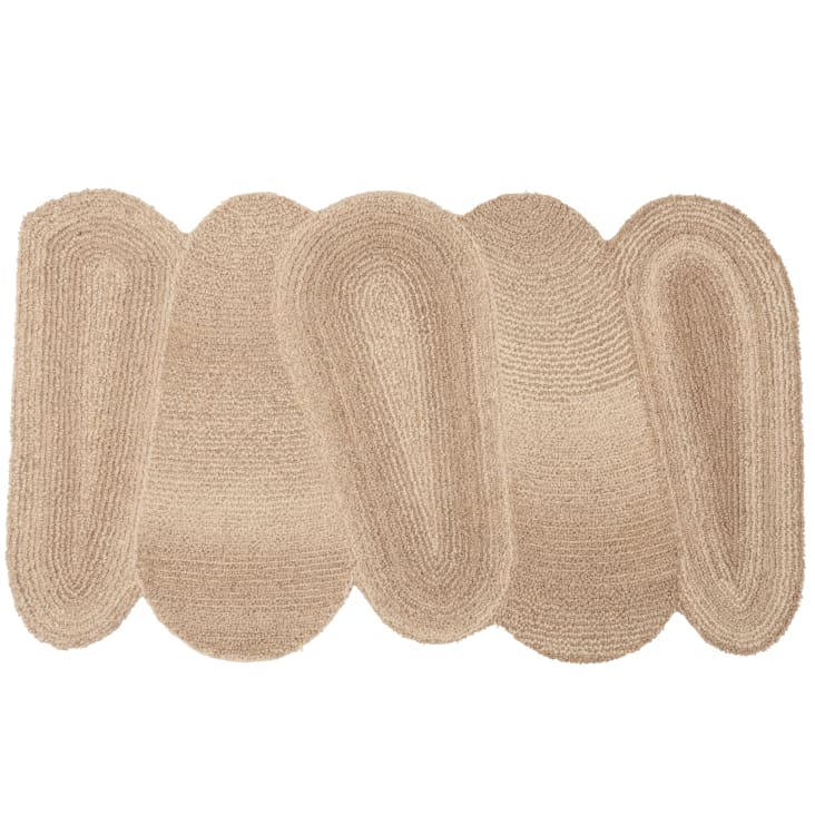 Beige getuft tapijt met uitgesneden patroon 90x150 Kersa | Maisons du Monde