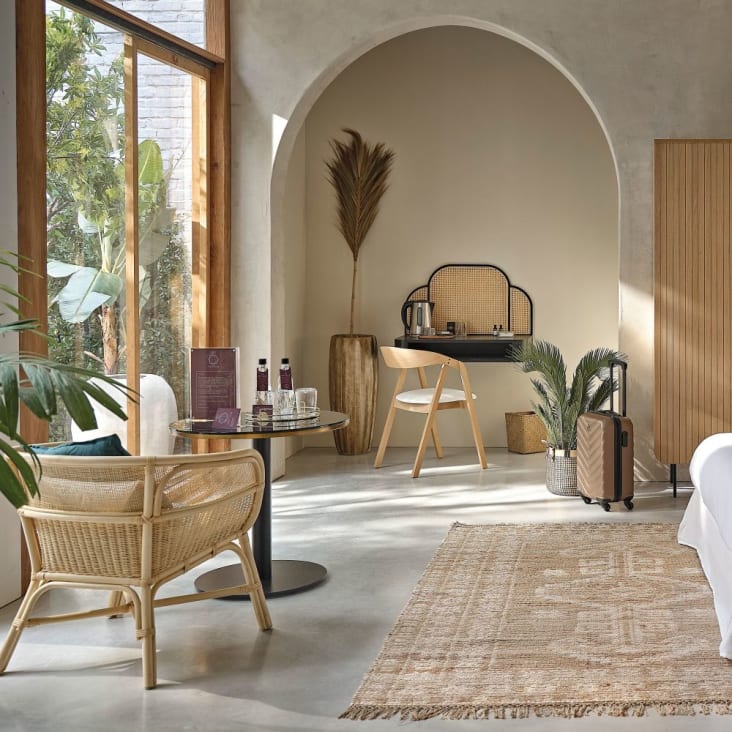 Beige geweven juten en katoenen kelim tapijt 160 x 230 cm JASMINA ...