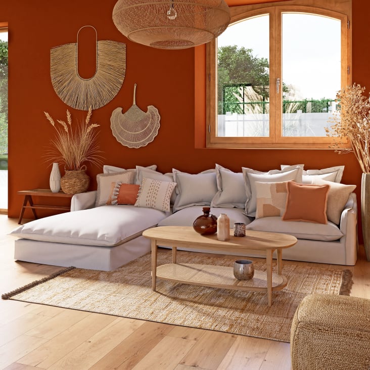 Beige geweven juten en katoenen kelim tapijt 160 x 230 cm JASMINA ...