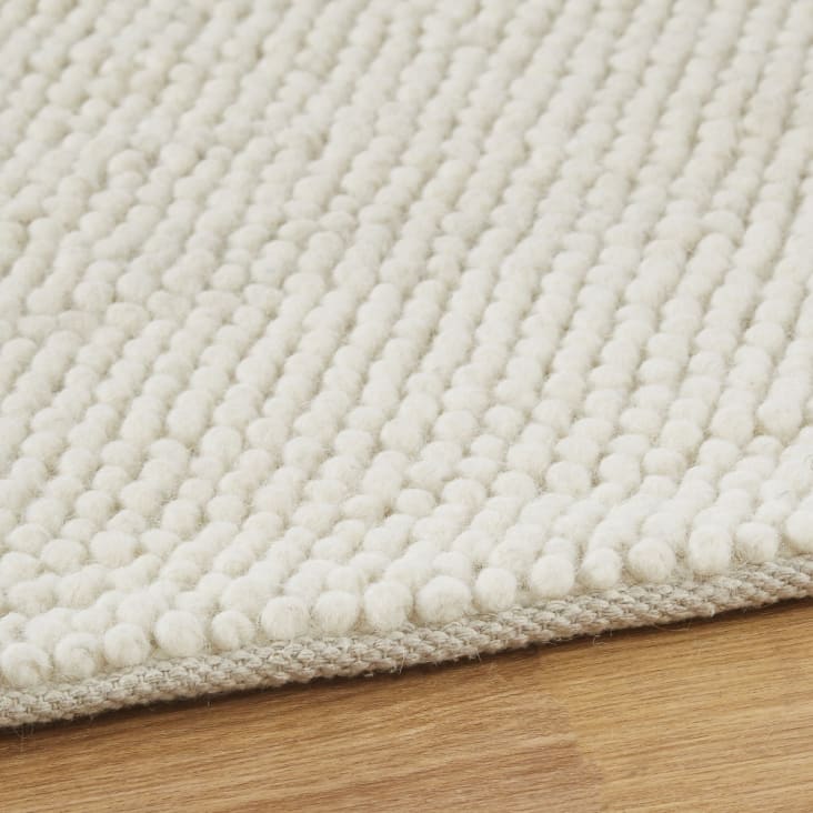 Beige tapijt van katoen en wol 160 x 230 cm INDUSTRY | Maisons du Monde