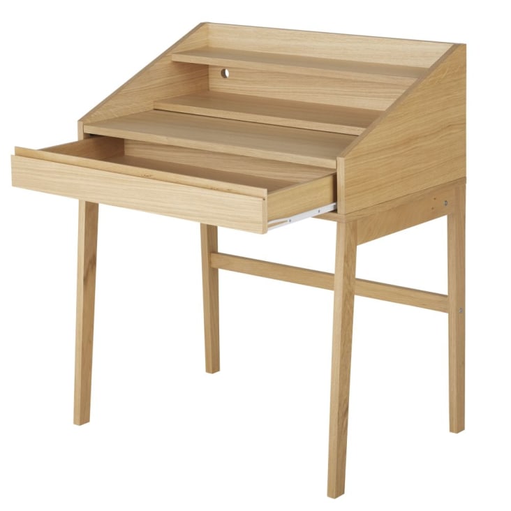 Beigefarbenes Pult mit 1 Fach und schiebbarer Platte | Maisons du Monde