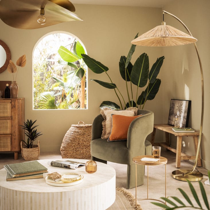 Beistelltisch aus Mangoholz und goldfarbenem Metall Olga | Maisons du Monde