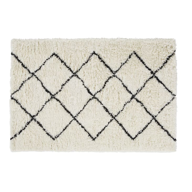 Berber tapijt van wol, zwart-wit, 120 x 180 cm Isma | Maisons du Monde