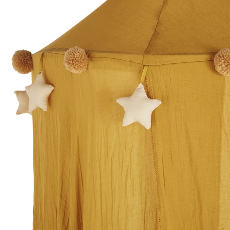 Betthimmel mit Sternenanhängern und Pompons, senfgelb Mini Jungle ...