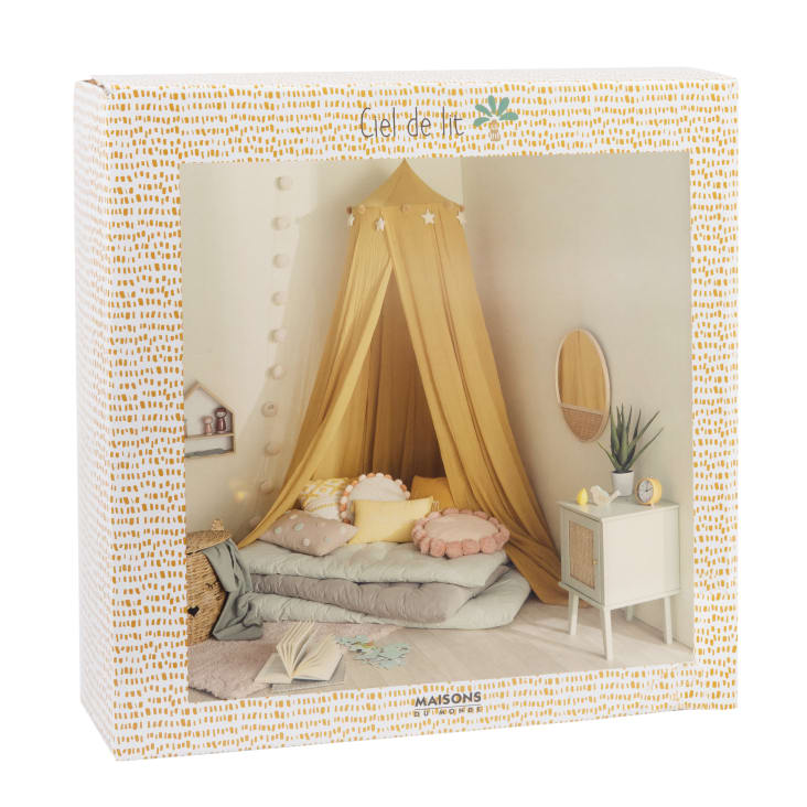 Betthimmel mit Sternenanhängern und Pompons, senfgelb Mini Jungle ...