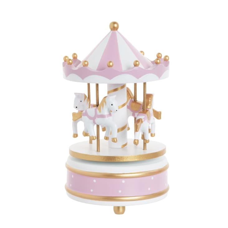 Boîte à musique carrousel licornes rose, blanche et dorée Suzon ...
