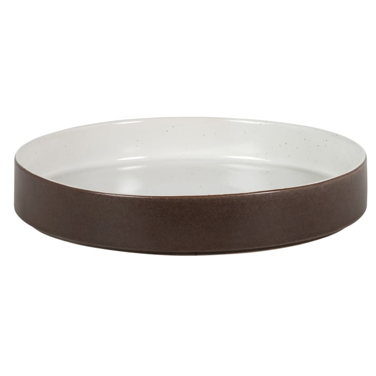 Borduurplaat van gemarmerd aardewerk in bruin en wit Isla | Maisons du ...