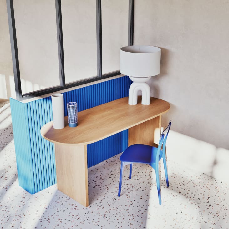 Bureau ovale en bois clair Polari | Maisons du Monde