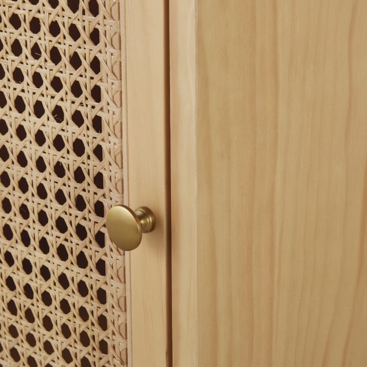 Cabinet de rangement 1 porte et rotin tressé Suzelle | Maisons du Monde