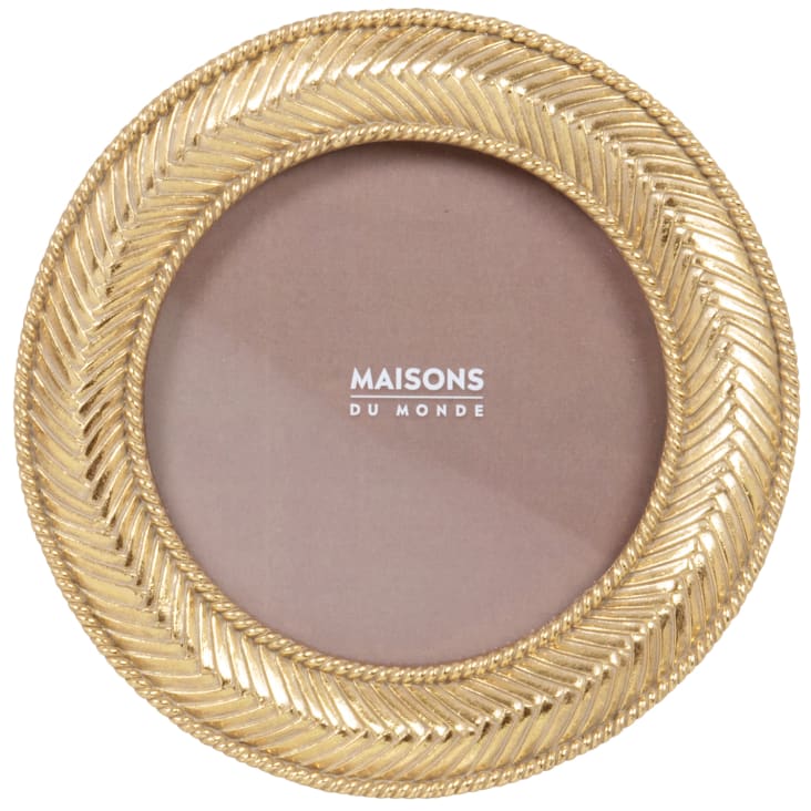 Cadre photo rond en résine dorée 12x12 ESNA | Maisons du Monde