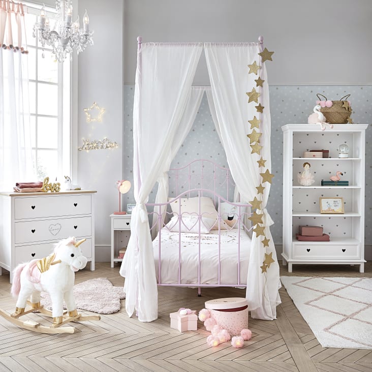 Cama de dossel de metal rosa de 90×190 cm Eglantine | Maisons du Monde