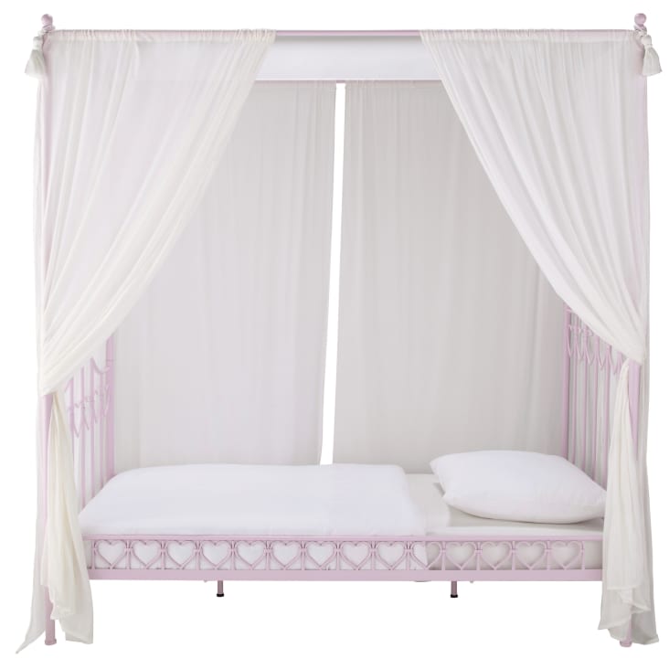 Cama de dossel de metal rosa de 90×190 cm Eglantine | Maisons du Monde
